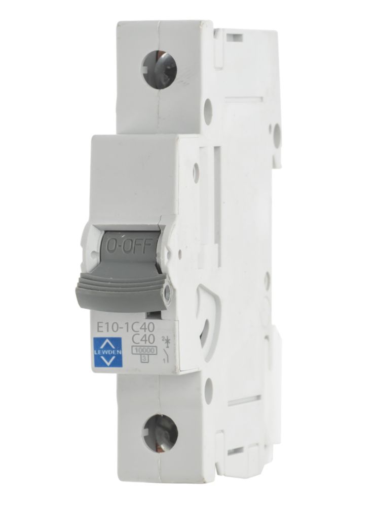 Lewden E10-1C40 40A SP C Curve MCB - Screwfix