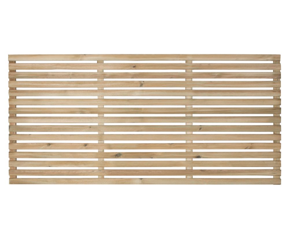 Forest Single-Slatted Fence Panels Natural Timber 6' x 3' Pack of 5 ...