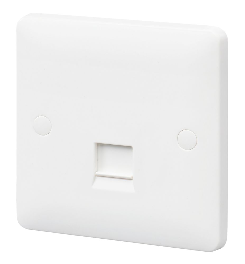 MK Base 1-Gang RJ45 Ethernet Socket White - Screwfix