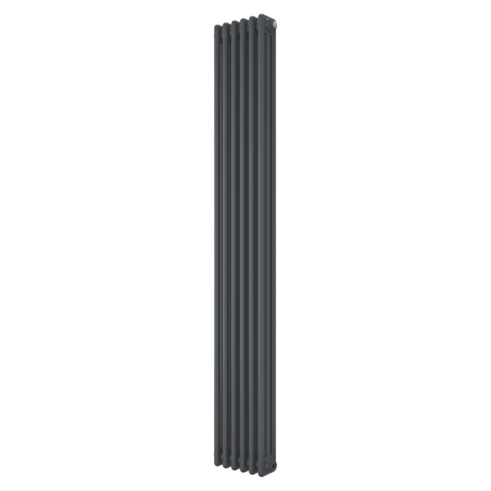 Azur 1800mm x 290mm 3410BTU Anthracite Vertical 3 Column Radiator ...