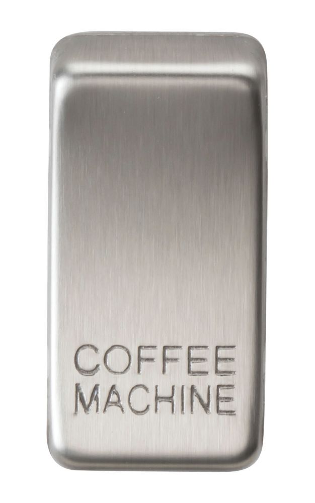 Knightsbridge 'COFFEE MACHINE' Switch Cover Brushed Chrome - Screwfix