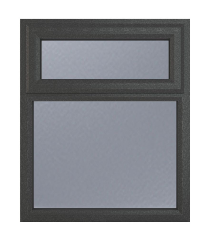 Crystal Top Opening Obscure Triple-Glazed Casement Anthracite on White ...