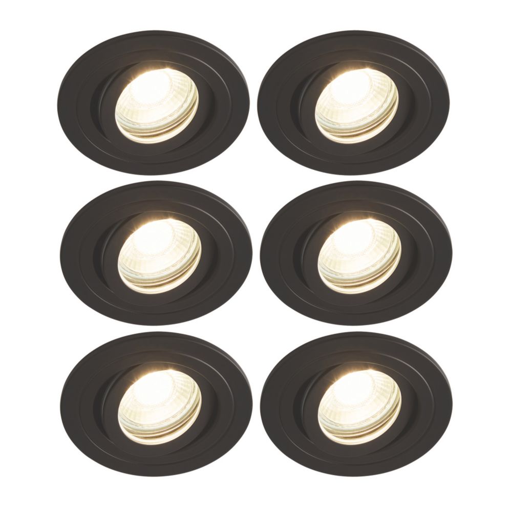 Spa Cali Adjustable Downlights Matt Black 6 Pack - Screwfix