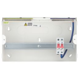 British General Fortress 16-Module 14-Way Part-Populated Main Switch Consumer Unit - Screwfix