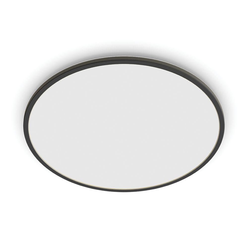 Philips SuperSlim LED Ceiling Light IP54 Black 15W 1500lm - Screwfix