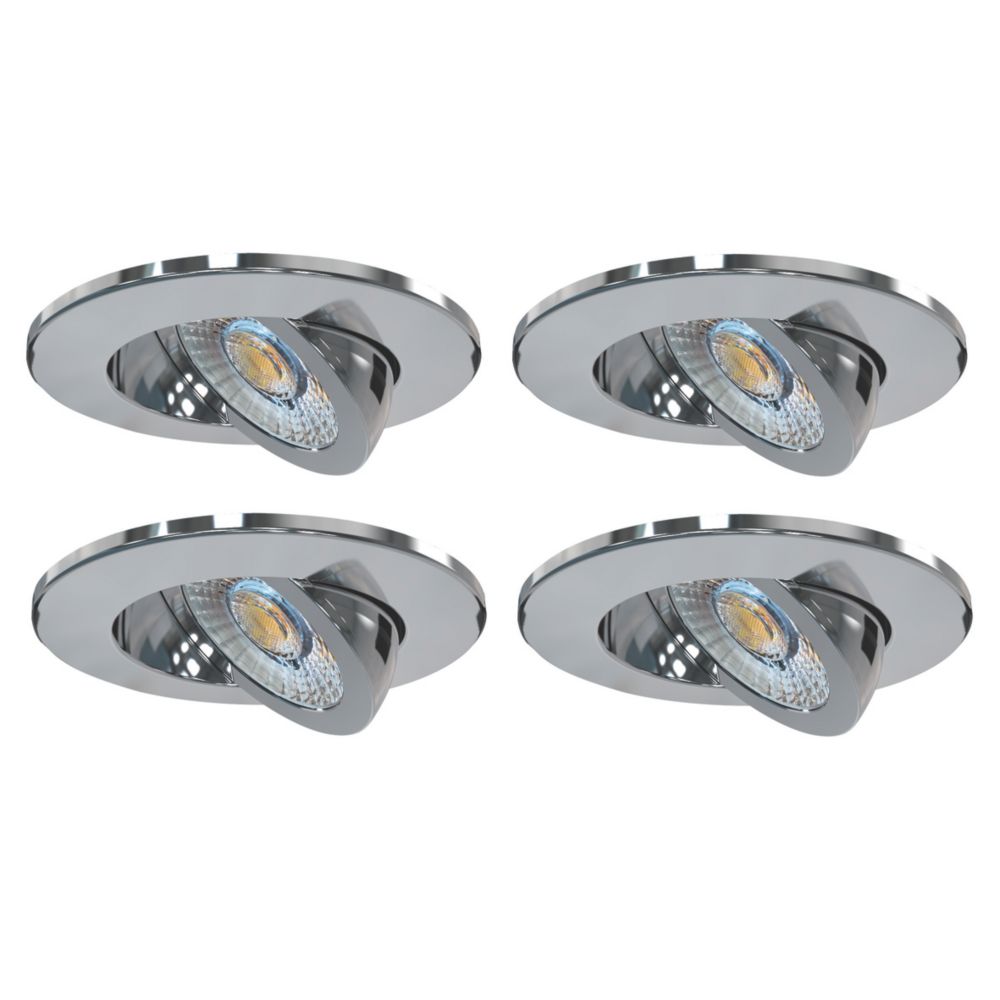 Spa Eden Adjustable Fire Rated LED Downlights Chrome 7W 700lm 4 Pack ...
