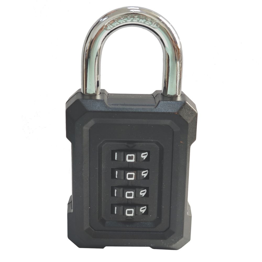 Smith & Locke Closed Shackle Combination Padlock Black 50mm - Screwfix