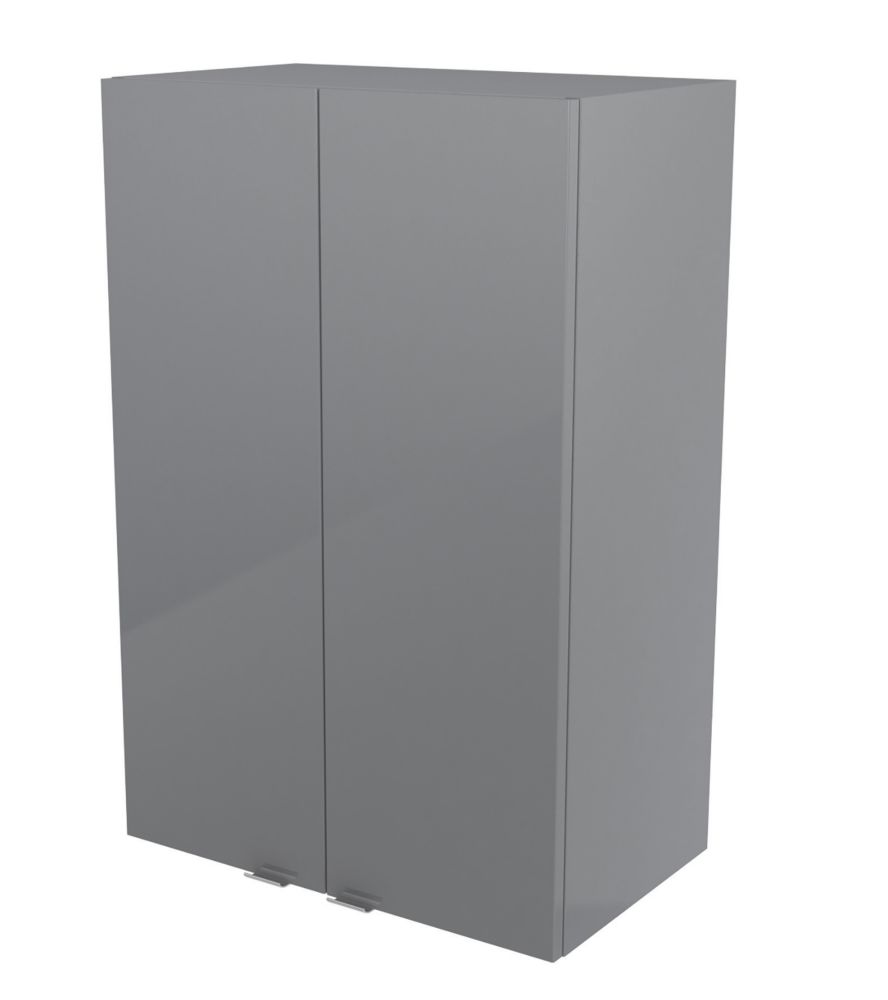 Imandra Bathroom Cabinet Grey Gloss 600mm x 360mm x 900mm - Screwfix