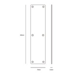 Eclipse Fire Rated Finger Plate Matt Black 75mm x 305mm - Screwfix