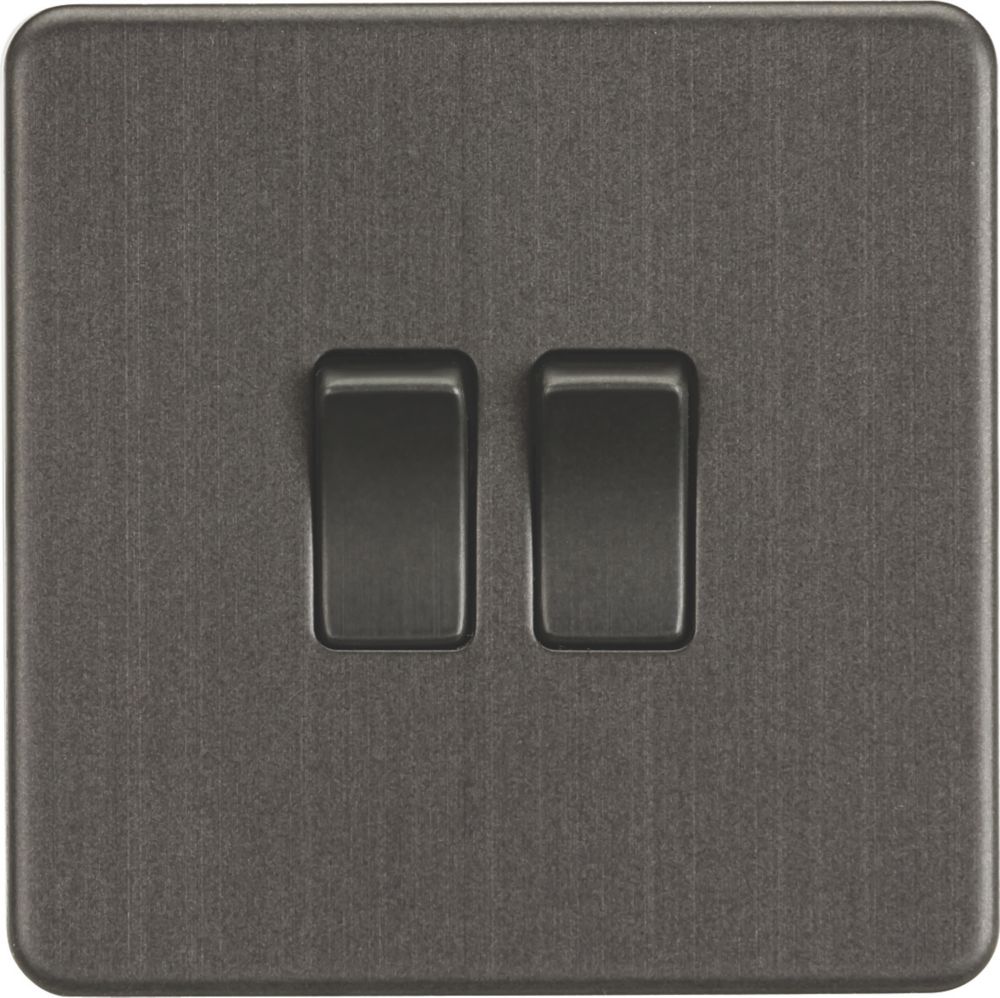 Knightsbridge 10AX 2-Gang 2-Way Light Switch Smoked Bronze - Screwfix Knightsbridge 10AX 2-Gang 2-Way Light Switch Smoked Bronze - Screwfix