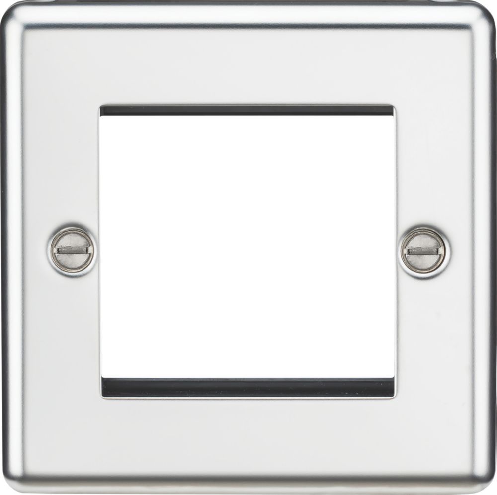 Knightsbridge Raised Rounded 2-Module Modular Faceplate Polished Chrome ...
