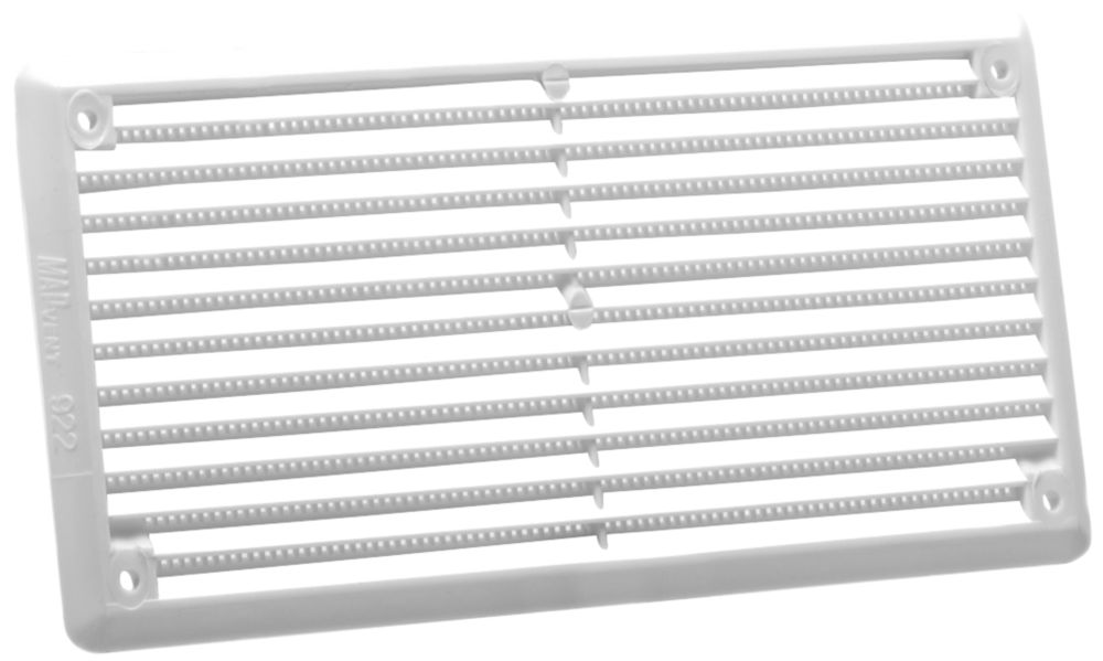 Map Vent Fixed Louvre with Flyscreen Vent White 152mm x 76mm - Screwfix