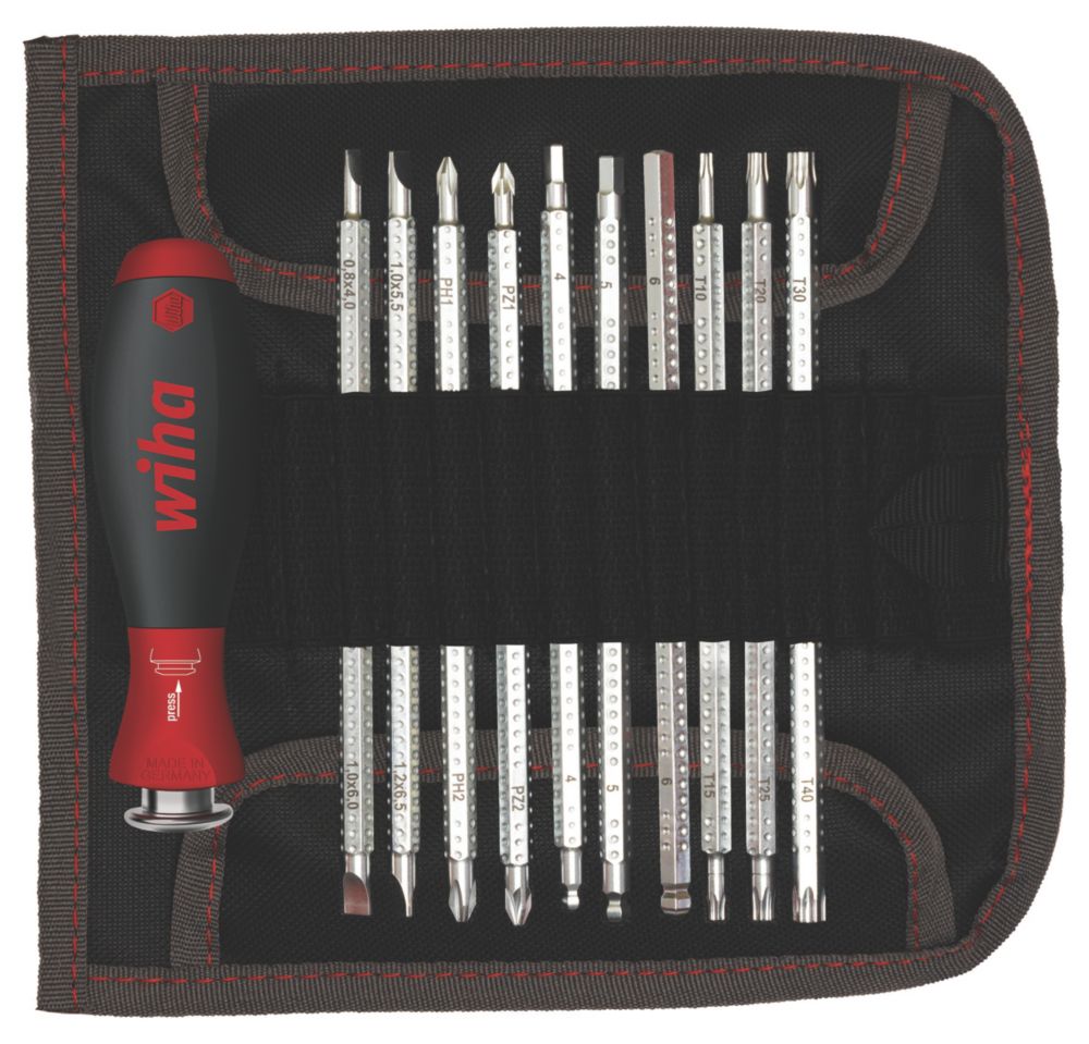 Wiha System 6 Screwdriver & Interchangeable Blades 12 Piece Set - Screwfix