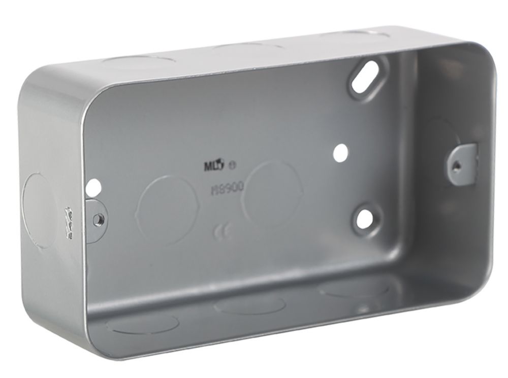 Knightsbridge 2-Gang Metal-Clad Back Box 44mm - Screwfix
