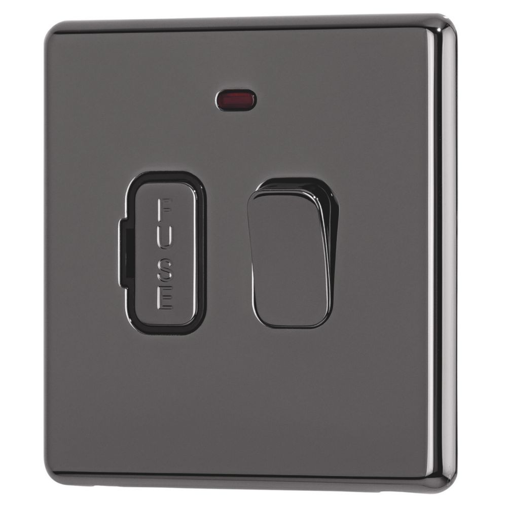 Arlec 13A Switched Fused Spur with Neon Black Nickel with Colour ...