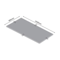 Metis Light Grey Composite Kitchen Worktop 2440mm x 900mm x 15mm - Screwfix