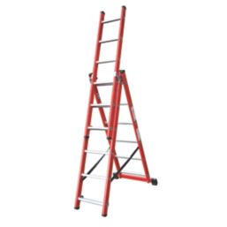Lyte 3-Section 3-Way Fibreglass Combination Ladder 3.28m - Screwfix