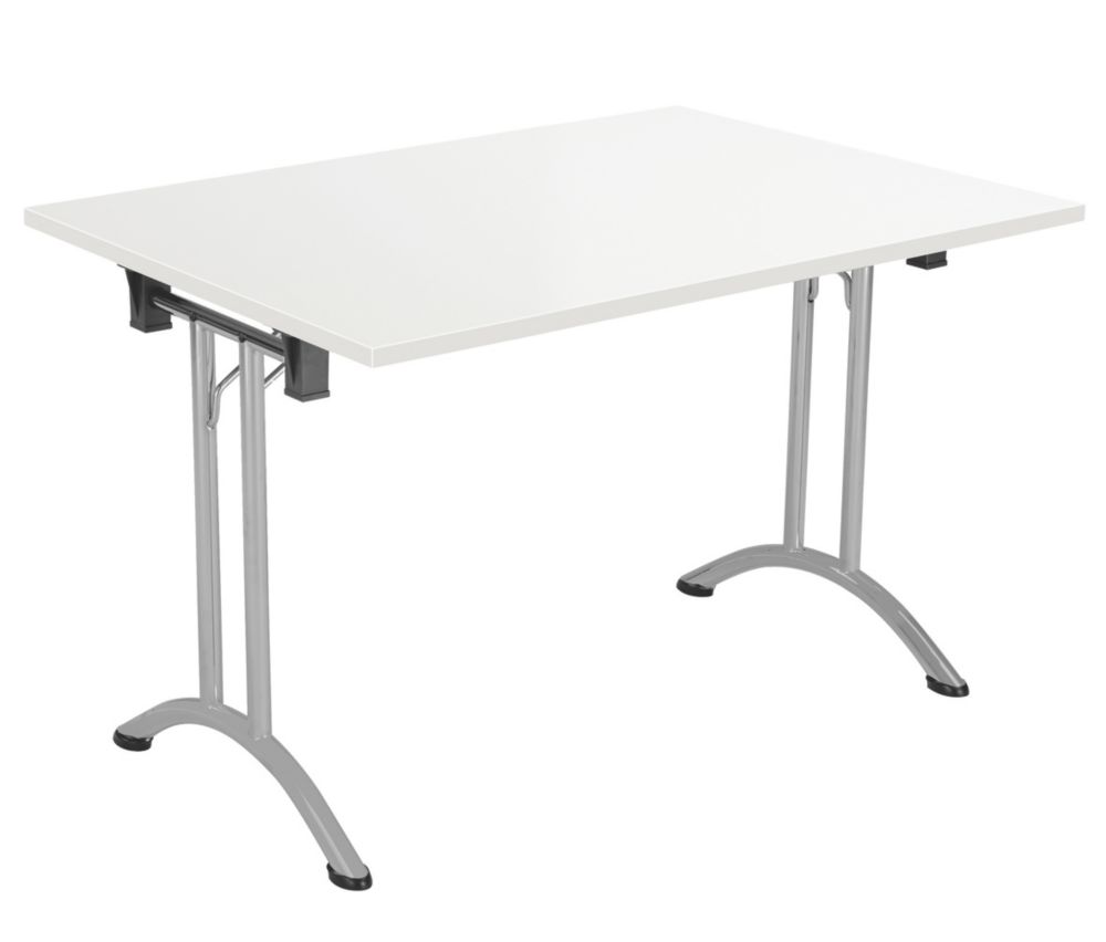 TC Group One Union Rectangular Folding Table White/Silver 1200mm x ...