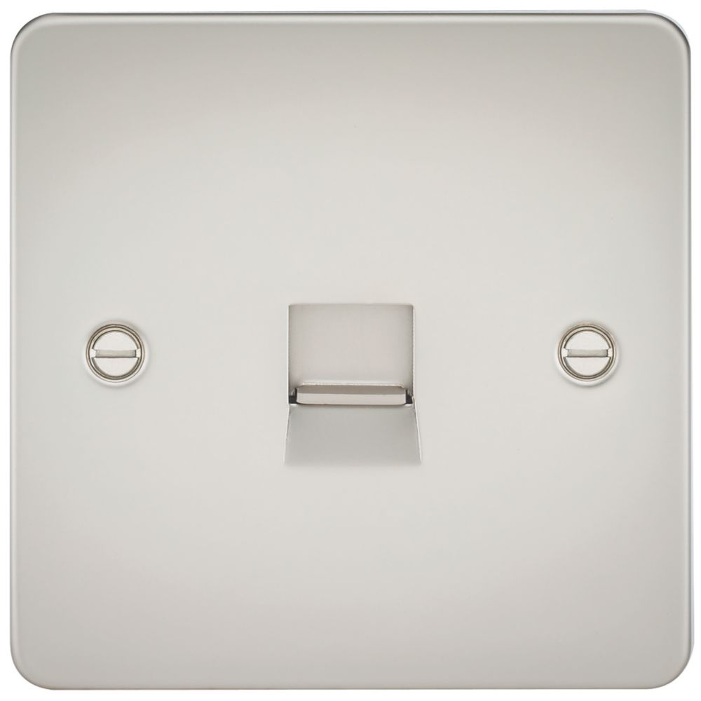 Knightsbridge 1-Gang Master Telephone Socket Pearl - Screwfix
