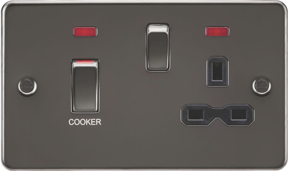 Knightsbridge 45A 2-Gang DP Cooker Switch & 13A DP Switched Socket ...