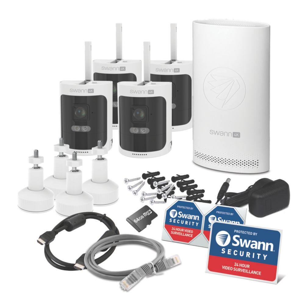 Swann SWNVK-AS4K800SD4 64GB 8-Channel 4K Wire-Free Security Camera ...