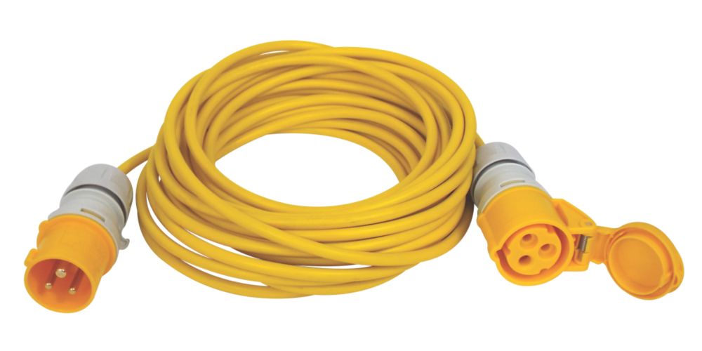 Carroll & Meynell Yellow 110V 16A Extension Lead 14m x 1.5mm² - Screwfix