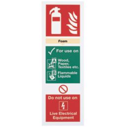 Non Photoluminescent Foam Extinguisher Sign 300mm x 100mm - Screwfix