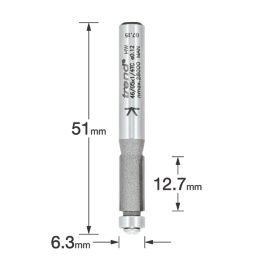 Trend 46/05X1/4TC 1/4" Straight Guided Trimmer Cutter 6.35mm x 12.7mm ...