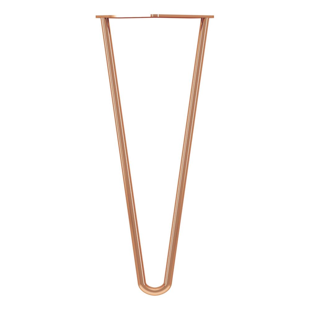 Rothley 2-Pin Hairpin Furniture Leg Polished Copper 350mm - Screwfix