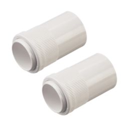 Deta TTE Male Conduit Adaptors 25mm White 2 Pack - Screwfix