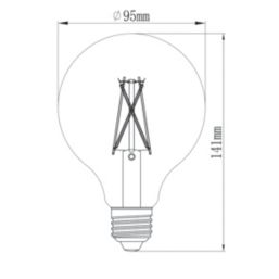 LAP Myko E27 Globe LED Virtual Filament Smart Light Bulb 9.5W 1055lm ...