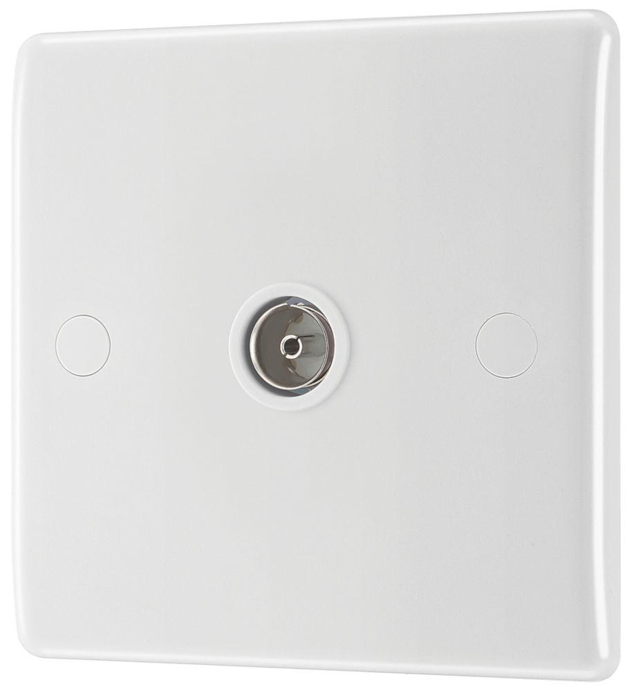 British General 800 Series 1-Gang Isolated Coaxial TV Socket White ...
