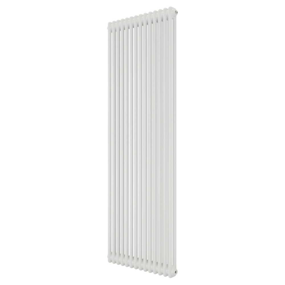 Azur 1800mm x 650mm 6312BTU White Vertical 2 Column Radiator - Screwfix