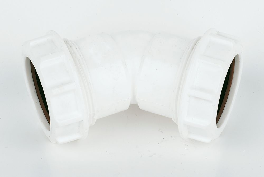 FloPlast WC19 Universal Compression Waste Bend 135 (45°)° 40mm - Screwfix