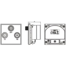 Knightsbridge Triplex Modular Multimedia Socket Black - Screwfix