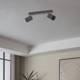 Eglo Reciso-E Bar 2-Light Spotlight Black - Screwfix