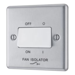 LAP 10AX 1-Gang 3-Pole Fan Isolator Switch Brushed Stainless Steel with ...