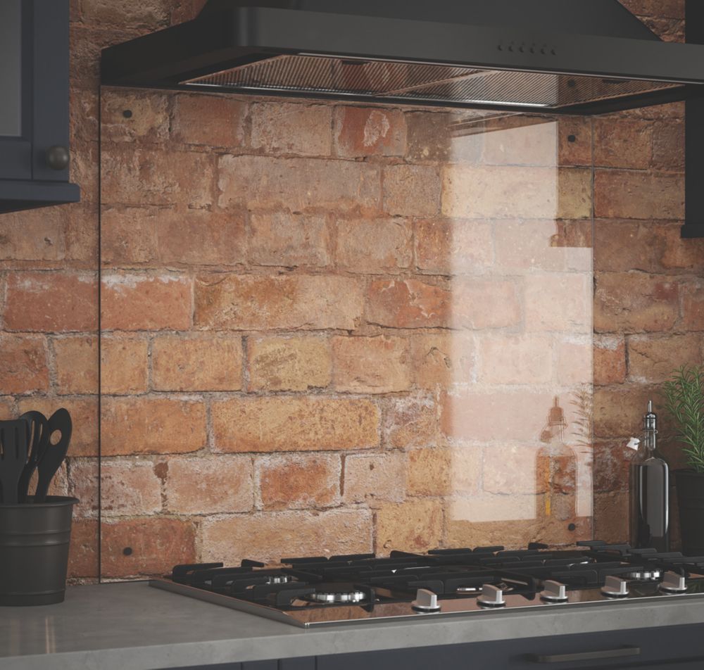 Splashback Clear with Gunmetal Caps Splashback 900mm x 750mm x 6mm ...