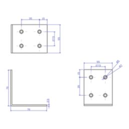 Essentials Angle Bracket Silver 70mm x 70mm x 55mm - Screwfix