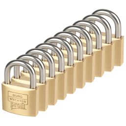Burg-Wachter Brass Keyed Alike Water-Resistant Padlocks 50mm 10 Pack ...