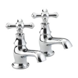 Bristan Colonial Chrome 110mm Cross Head Basin Pillar Tap - Screwfix