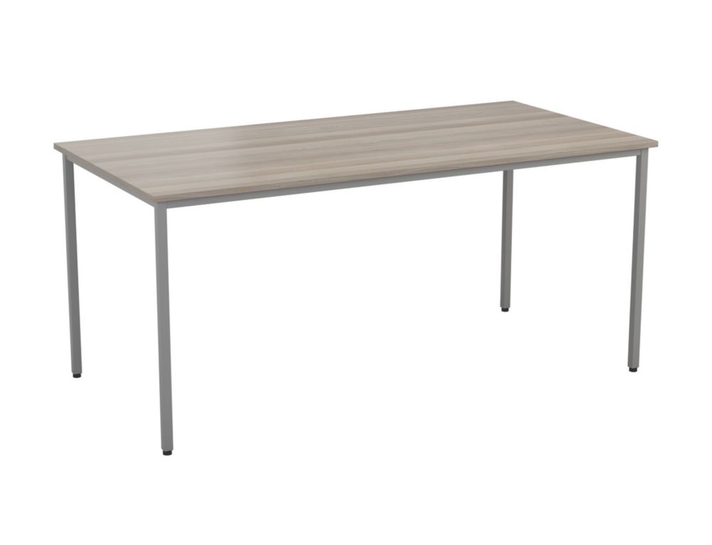 TC Group Rectangular Office Table Grey Oak/Silver 1200mm x 800mm - Screwfix