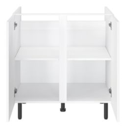 Pragma 2-Door Matt White 800mm x 590mm x 860mm Flat Packed Kitchen Base ...