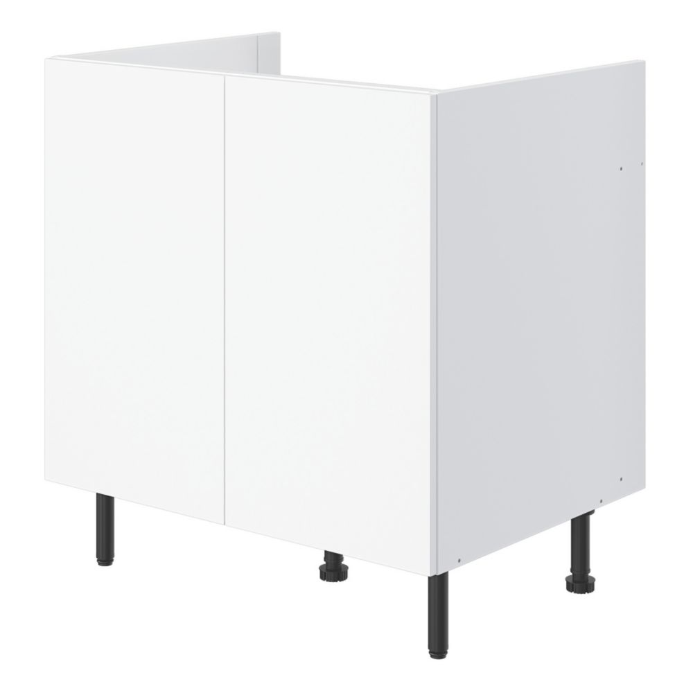 Pragma 2-Door Matt White 800mm x 590mm x 860mm Flat Packed Kitchen Base ...