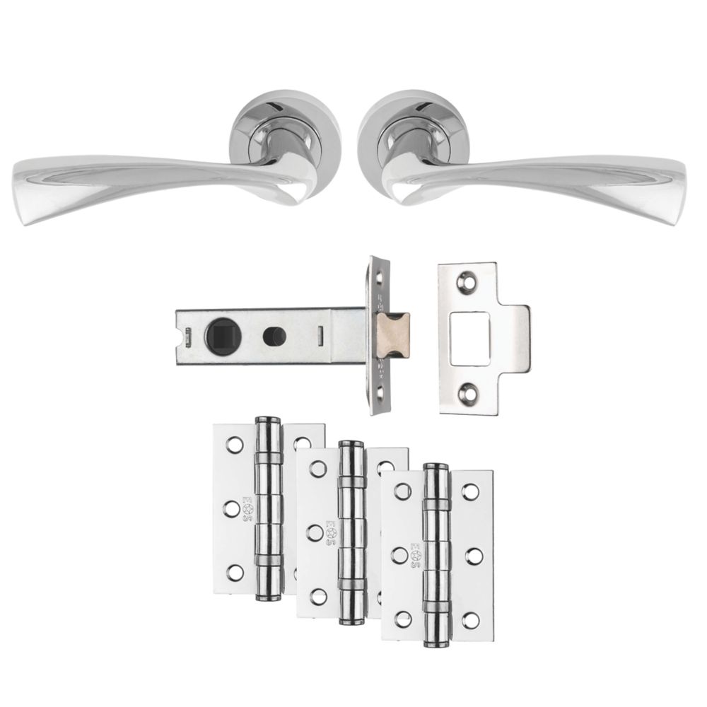 Carlisle Brass Sintra Door Handle Pair Polished Chrome - Screwfix