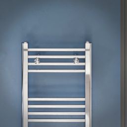 Flomasta 1000mm x 400mm 808BTU Chrome Flat Towel Radiator - Screwfix