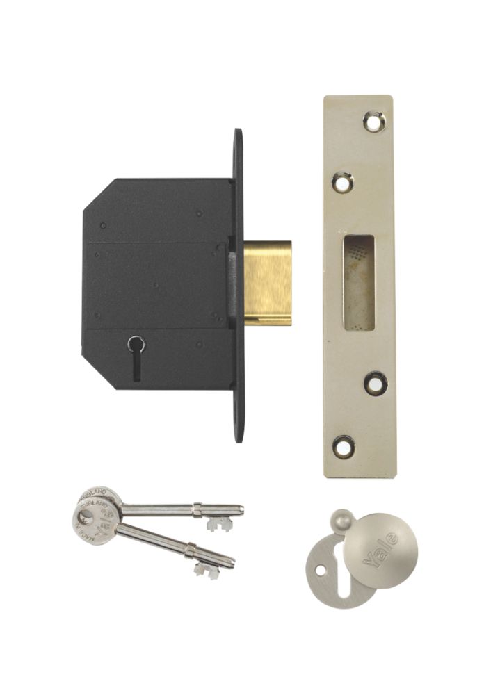 Yale Polished Chrome BS 5-Lever Deadlock 64mm Case - 45mm Backset ...
