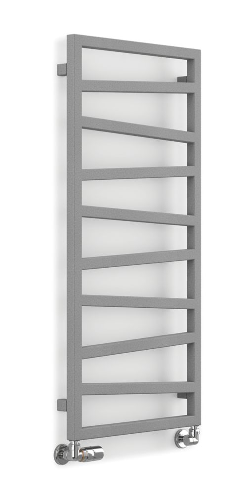 Terma 1070mm x 500mm 1384BTU Grey / Silver Flat Designer Towel Radiator ...