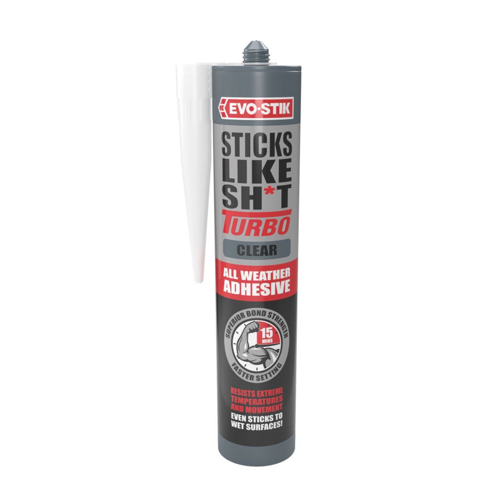 Evo-Stik Sticks Like Sh*t Turbo Solvent-Free Grab Adhesive Clear 290ml ...