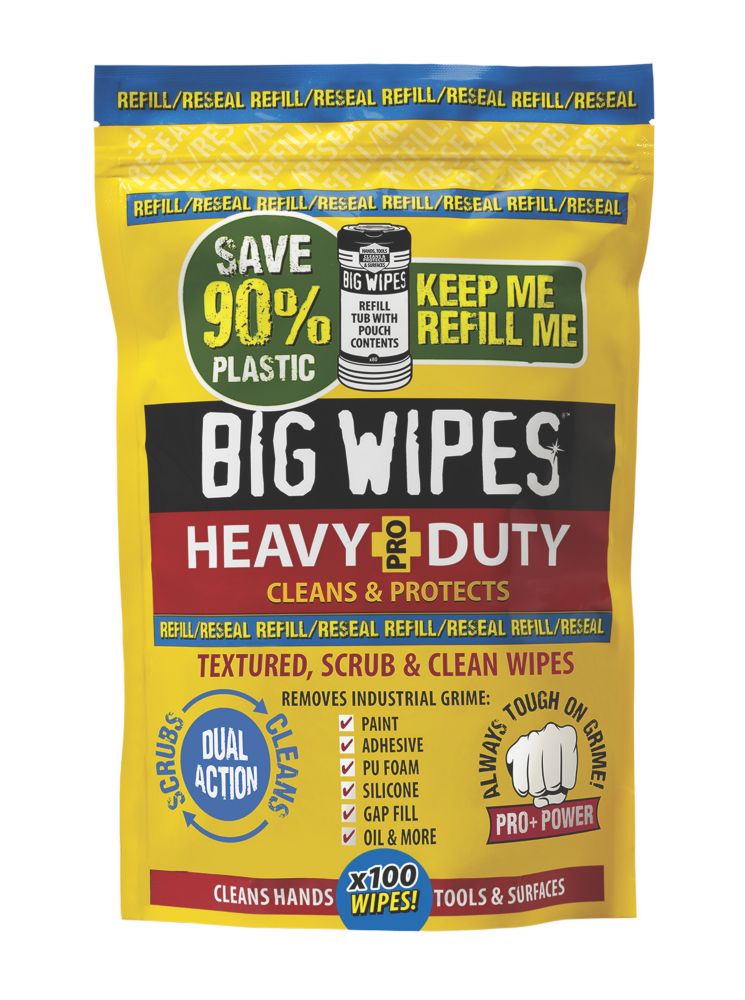 Big Wipes Heavy-Duty Wipes Refill 100 Pack - Screwfix